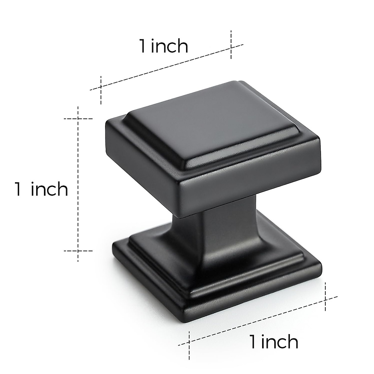 Ravinte 30 Pack Matte Black Square Kitchen Cabinet Knobs,Zinc Solid Drawer Pulls,Farmouse Cabinet Handles for Cupboard, Dresser, Closet and Bathroom, Modern Cabinet Hardware for Cabinets