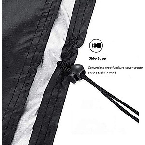 Bigzzia Patio Furniture Set Cover, Rattan Cube Set Cover 420D Oxford Fabric Patio Table Cover Windproof Anti-UV with 4 Fixing Buckles for Garden Tables Chairs (126x126x74cm/49.6x49.6x29.1)