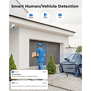 REOLINK 4K Security Camera Outdoor System, IP PoE Dome Surveillance Camera with Human/Vehicle Detection, 100Ft 8MP IR Night Vision, Work with Smart Home, Timelapse, Up to 256GB SD Card, RLC-820A
