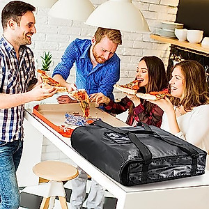 DEAYOU Large Pizza Bag, Insulated Pizza and Food Delivery Bag, Professional Thermal Pizza Warmer Bag, Hot Pizza Carriers for Transport, Catering, Moisture Free, Heavy Duty, 20" x 20" x 5", Black