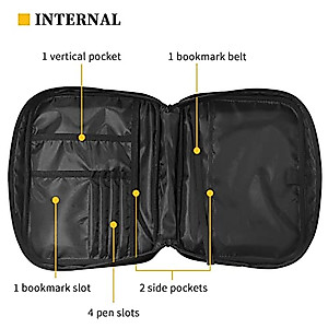 Dajingkj Bible Covers for Women Cross Flowers Large Size Bible Case with Pockets Strap Zip Bible Book Carrying Organizer Church Tote Bag