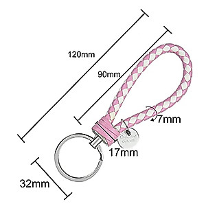 ocharzy Key Chains Handwoven Leather Keychain Simple Car Key Chain Accessories Keychain Gift for Men and Women (Pack of 1, Orange)