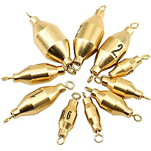 BESPORTBLE 10pcs Accessories Practical Sinker Swivels Design Sinkers Catching with Rings Deep Drop Copper Sinkers