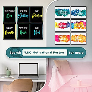 L&O Goods Motivational Posters | Set Of 10 Inspirational Wall Decor | 8.5x11 inches | Home Decor