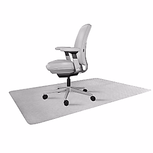 Resilia Office Desk Chair Mat - for Low Pile Carpet ( with Grippers ) Updated Clear Swirl Spiral Pattern, 36 Inches x 48 Inches, Made in The USA