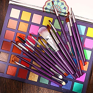 EXOTIC FLAVORS Eyeshadow Palette + 15 PCS Eye Brushes Makeup Set 48 Colors Neon Shimmer Matte Glitter Eye Shadow Powder Highly Pigmented Gift Set Make Up Pallet (EXOTIC FLAVORS Eyeshadow Palette + 15 PCS Brushes)