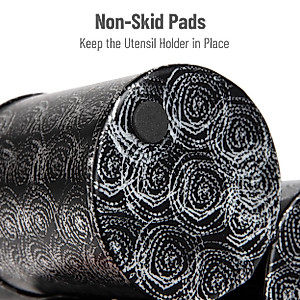 Mind Reader 3-Compartment Caddy Utensil Holder, Black