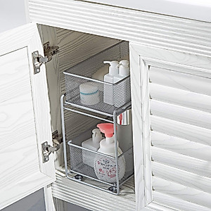 LaCyan Stackable Cabinet Organizer Pull Out Drawer for Kitchen Under Sink Storage,2 Tier