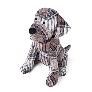 Elements 6.69x6.29x11.02 Inch Grey Plaid Dog Weighted Fabric Door Stopper