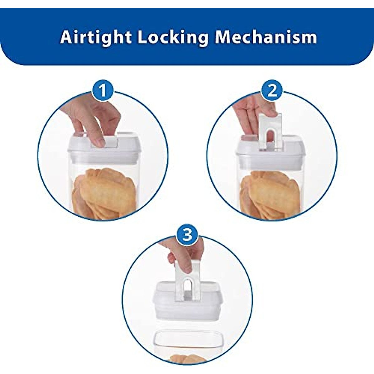 Lifetime Home 14 PACK Airtight Food Storage Containers Set w/Lids for Kitchen & Pantry Organization - BPA-Free for Cereal, Pasta, Rice, Vegetables & Flour - Free Labels & Marker - WHITE