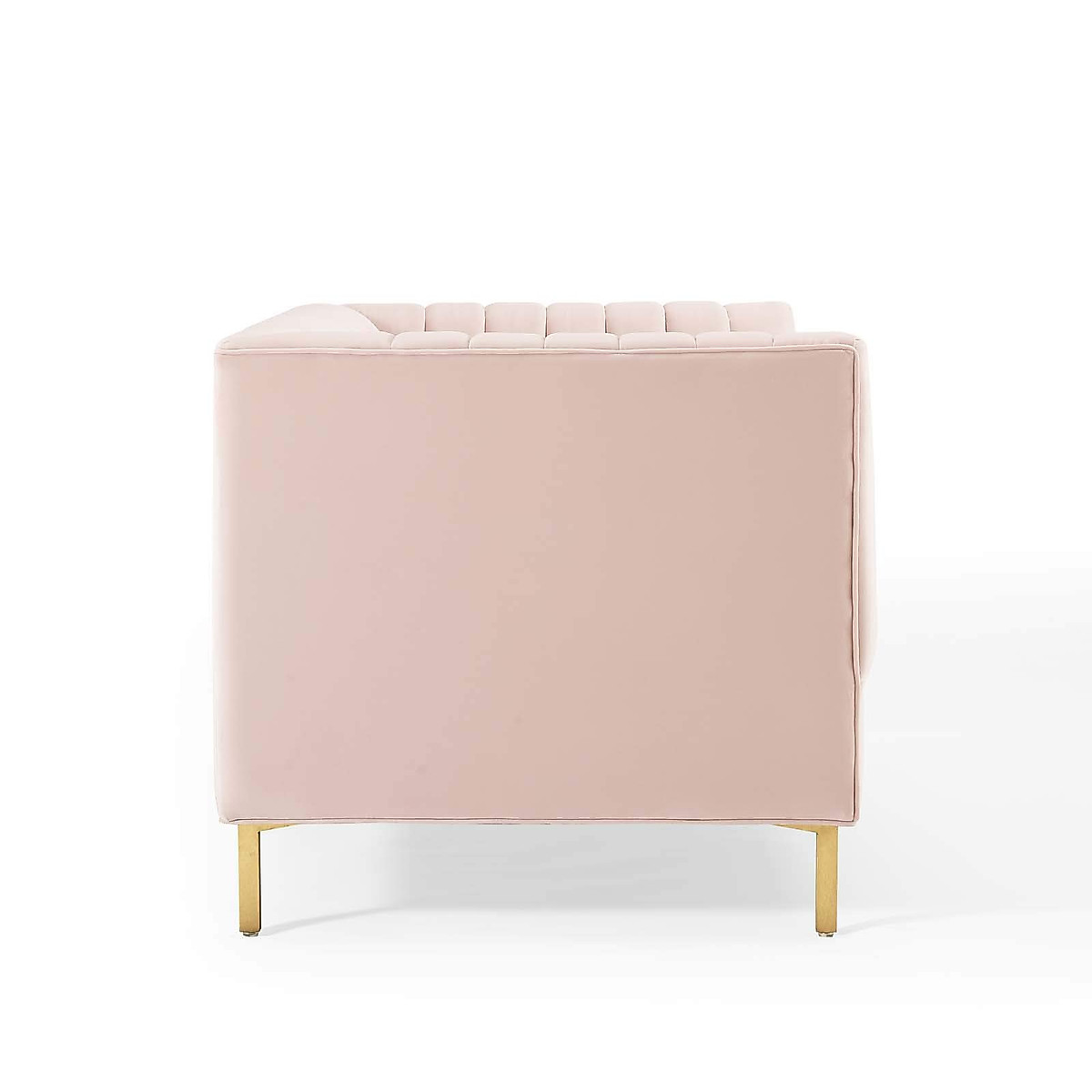 Modway Shift Channel Tufted Performance Velvet, Loveseat, Pink