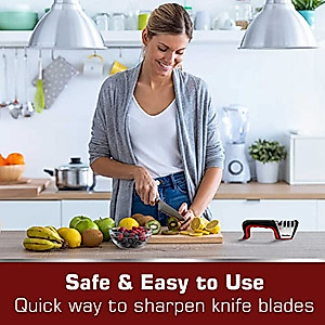 Mueller 4-in-1, 4-Stage Best Knife Sharpener for Hunting, Heavy Duty Diamond Blade Really Works for Ceramic, Steel Knives and Scissors