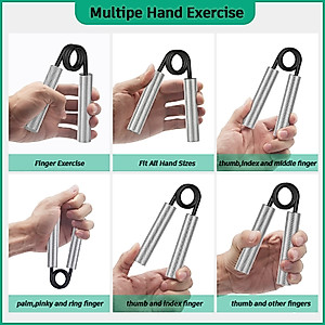 ZEAGUS Grip Strength Trainer 4 Pack,50LB-200LB Metal Hand Grip Strengthener,Non-Slip Heavy-Duty Forearm Exerciser,Hand Gripper for Muscle Building and Hand Rehabilitation Exercising