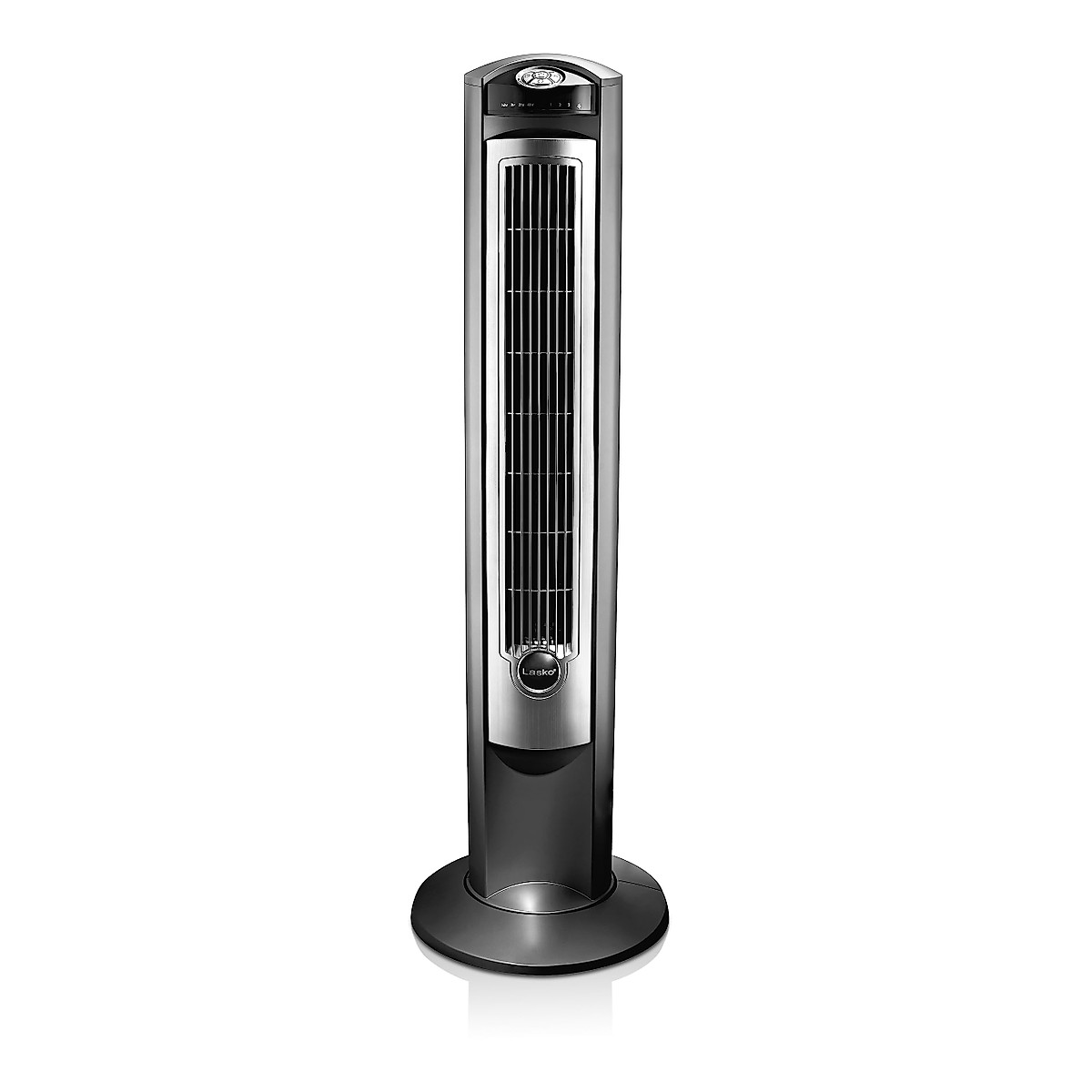 Lasko Portable Electric 42" Oscillating Tower Fan with Nighttime Setting, Timer and Remote Control for Indoor, Bedroom and Home Office Use, Silver, T42951