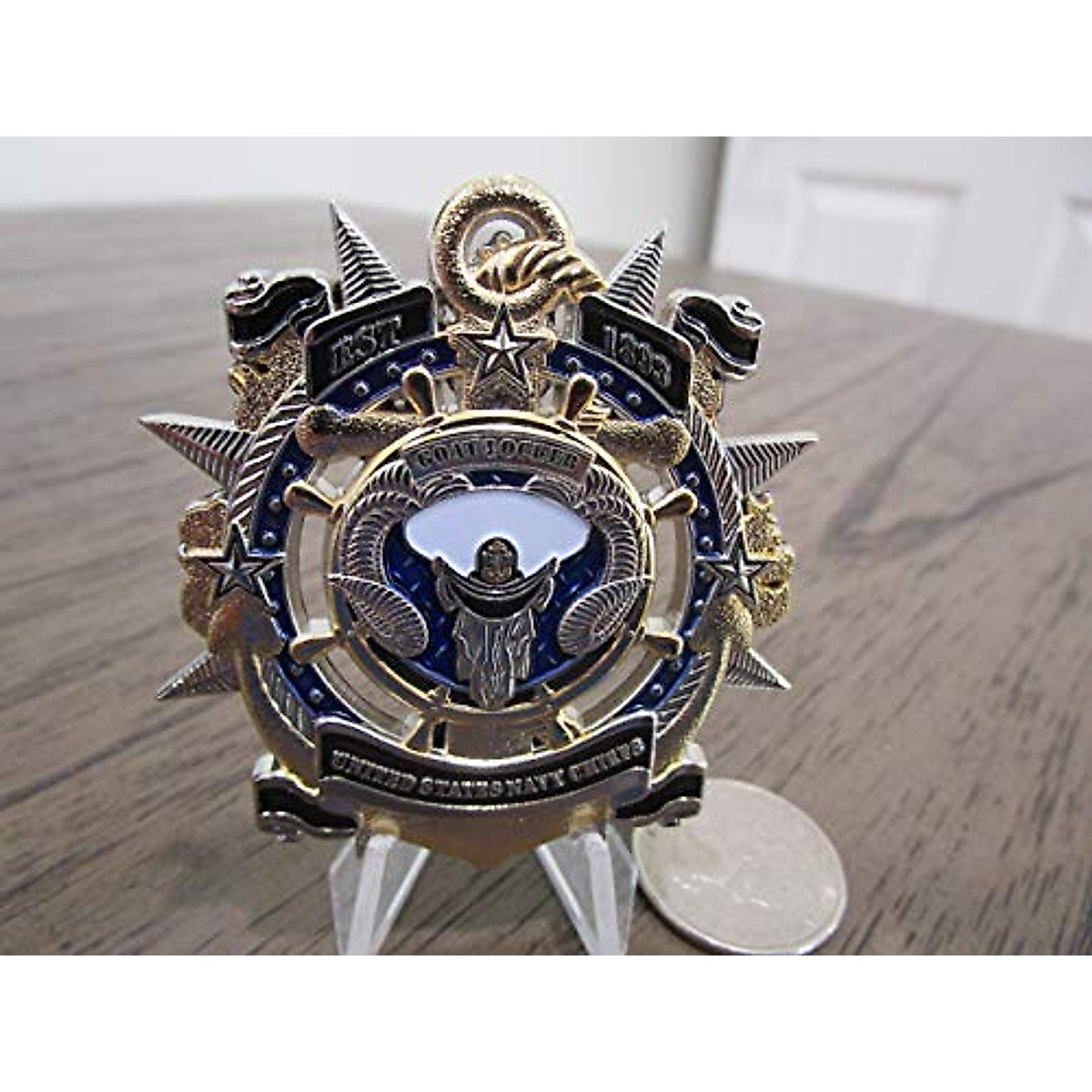 United States Navy Chiefs Mess * Goat Locker Compass Navy Chief CPO Challenge Coin