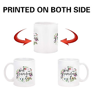 YHRJWN Best Grandma Ever Mug Best Grandma Gifts - Grandma Coffee Mug - Grandma Birthday Gifts from Granddaughter Grandchildren Grandson - Coffee Mug Gifts for Grandma 11Oz