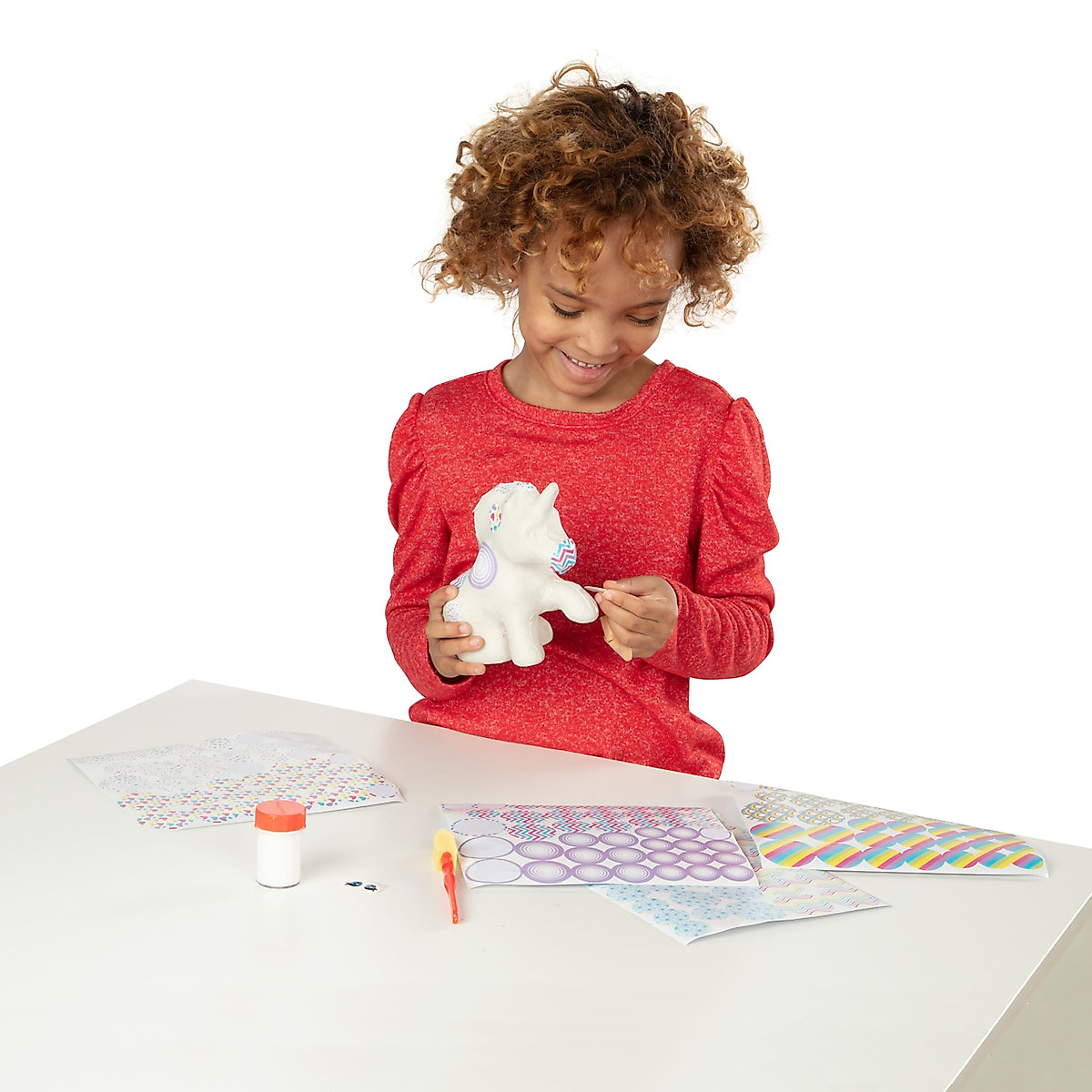 Melissa & Doug Decoupage Made Easy Unicorn Paper Mache Craft Kit with Stickers