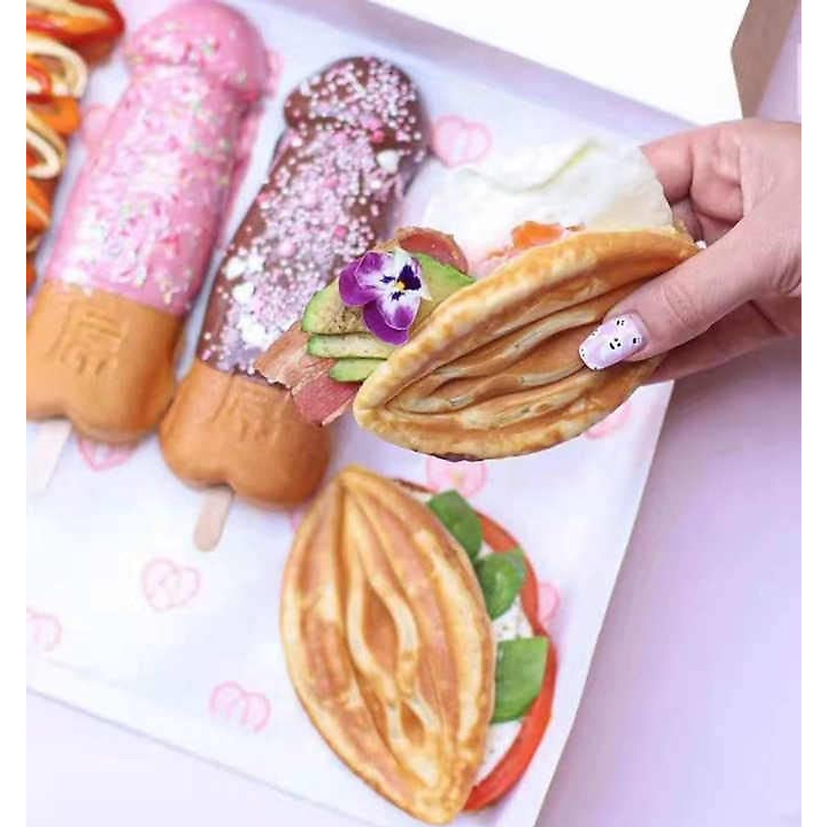 Kolzayier Commercial Strange Shape Penis Waffle Maker Machine,Waffle Stick Machine,Hot Dogs Sausage Grill Baker Waffle maker for Restaurant,Beach,Party,Street food,Bars,Dessert Shops, Food carts