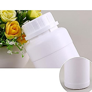 Othmro 10Pcs 300ml PE Plastic Lab Cylindrical Chemical Reagent Bottle, Wide Mouth Laboratory Reagent Bottle, Sample Sealing Liquid Storage Container for Food Store White