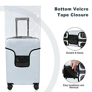 HYPER VENTURE Clear PVC Luggage Cover Full Transparent Suitcase Protector Fits 24 Inch Luggage, M