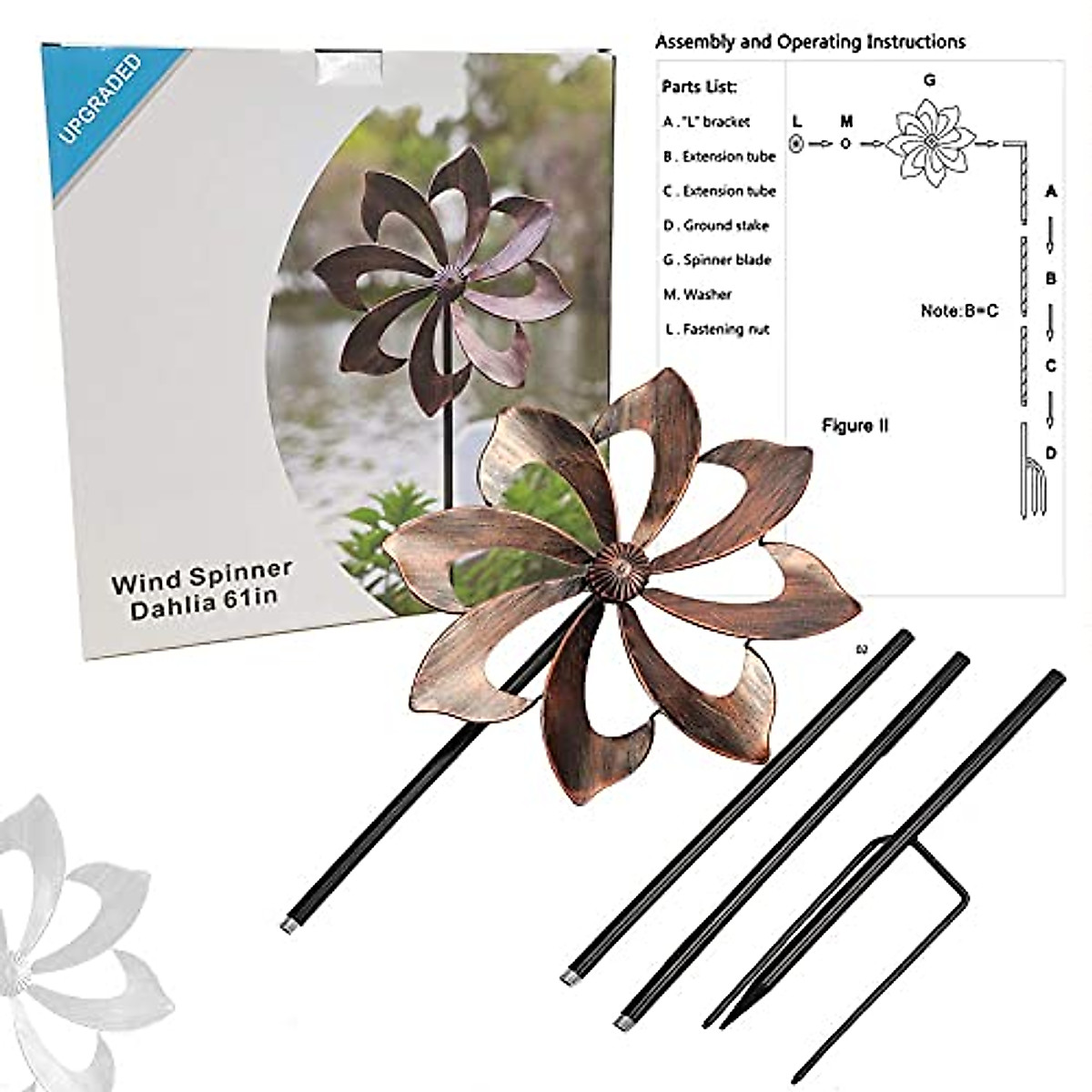 Starryfill Garden Wind Spinner - Durable Outdoor Metal Decor