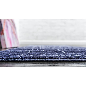 Unique Loom Del Mar Collection Area Rug - Jennifer (2' x 6' 1" Runner, Blue/ Navy Blue)