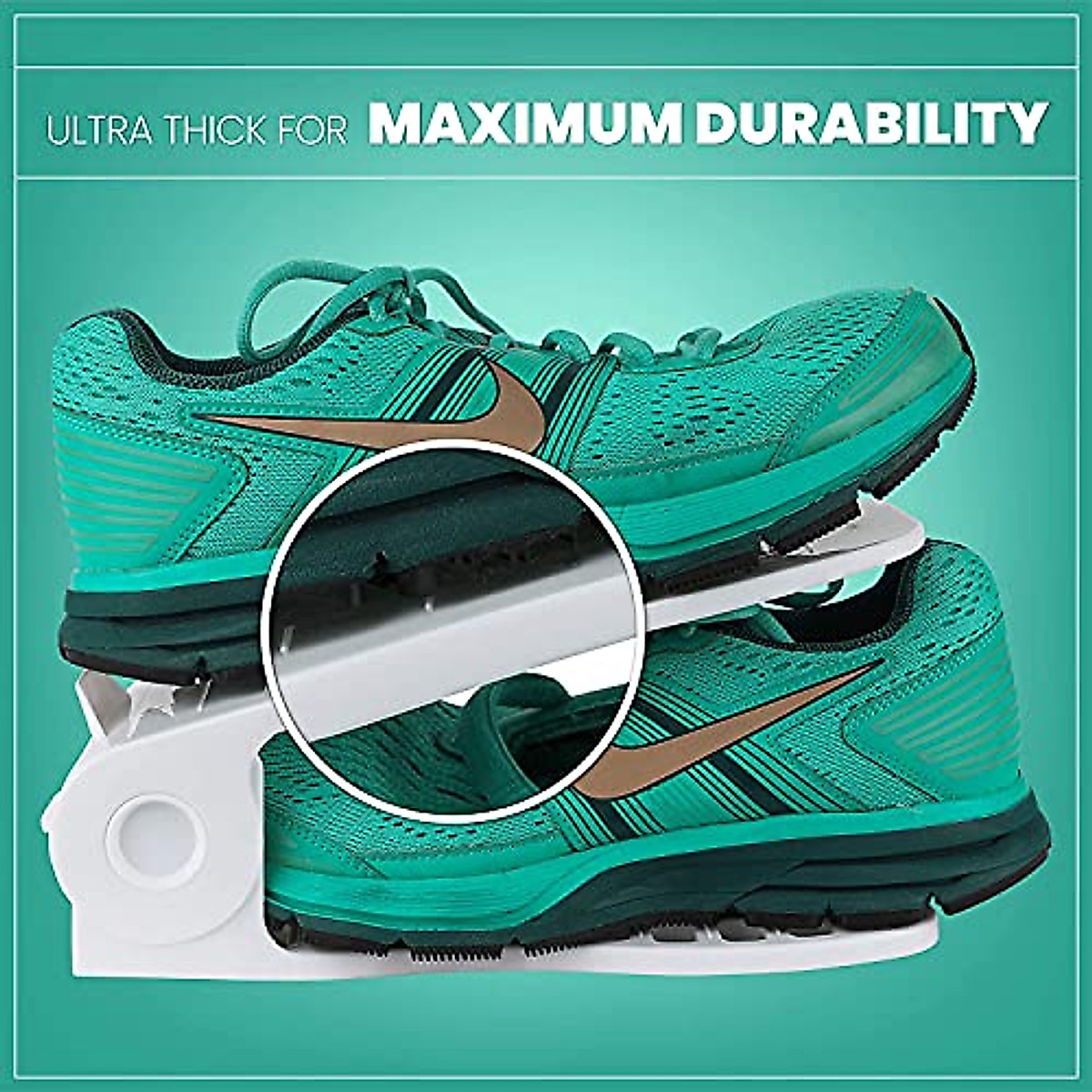 ZCX Space Saving Adjustable Shoes Organizer Rack for Closet Easy Shoe Stacker for Sneakers, Low Heels, High Heels Shoe Racks