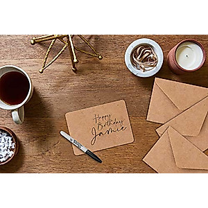 Blank Flat Cards and Envelopes 5" x 7" Brown Kraft 100 Pack of Envelopes and Cards for Wedding, Graduation, Baby Shower, Greeting Card (Kraft Envelopes with Cards)