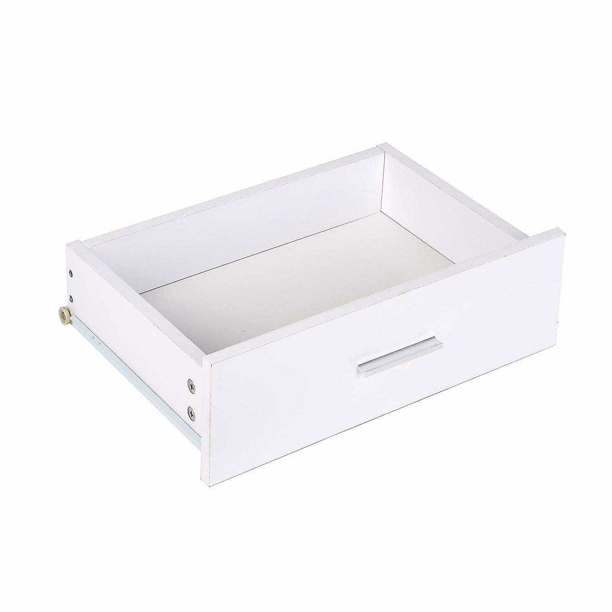 Stylish Tall Side Table - Modern Simple Style End Table with Drawer and Shelf in Black and White