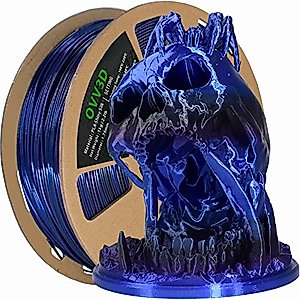 2 Pack PLA Filament 1.75mm, 3D Printer Filament Silk Black Green with Silk Black Blue Color Changing, Silk PLA Filament, 2kg
