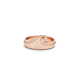 Pura Vida Rose Gold-Plated Kona Wave Stackable Ring - Brass Base, Stylish Design - Size 9