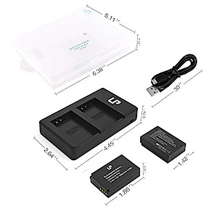 LP-E12 Battery Charger Pack, LP 2-Pack Battery & Dual Slot Charger, Compatible with Canon EOS M200, M100, M50, M50 Mark ii, M10, M2, M, Rebel SL1, 100D, PowerShot SX70 HS, Kiss M, Kiss X7 & More