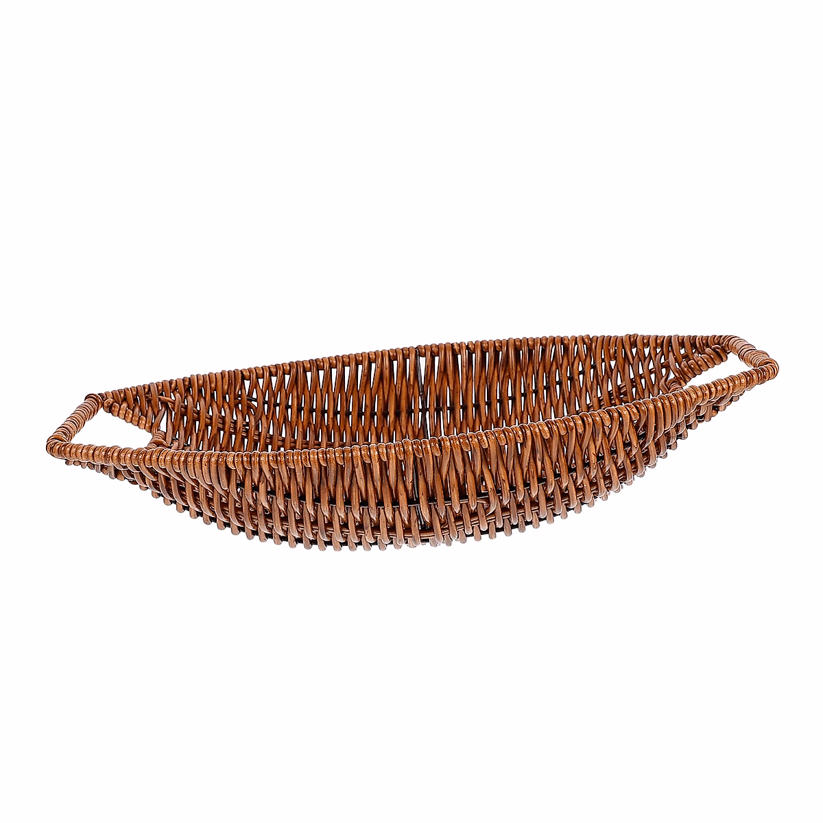 Angoily Rattan Weaving Storage Basket Fruit Bread Snack Woven Basket Simulated Rattan Elegant Decorative