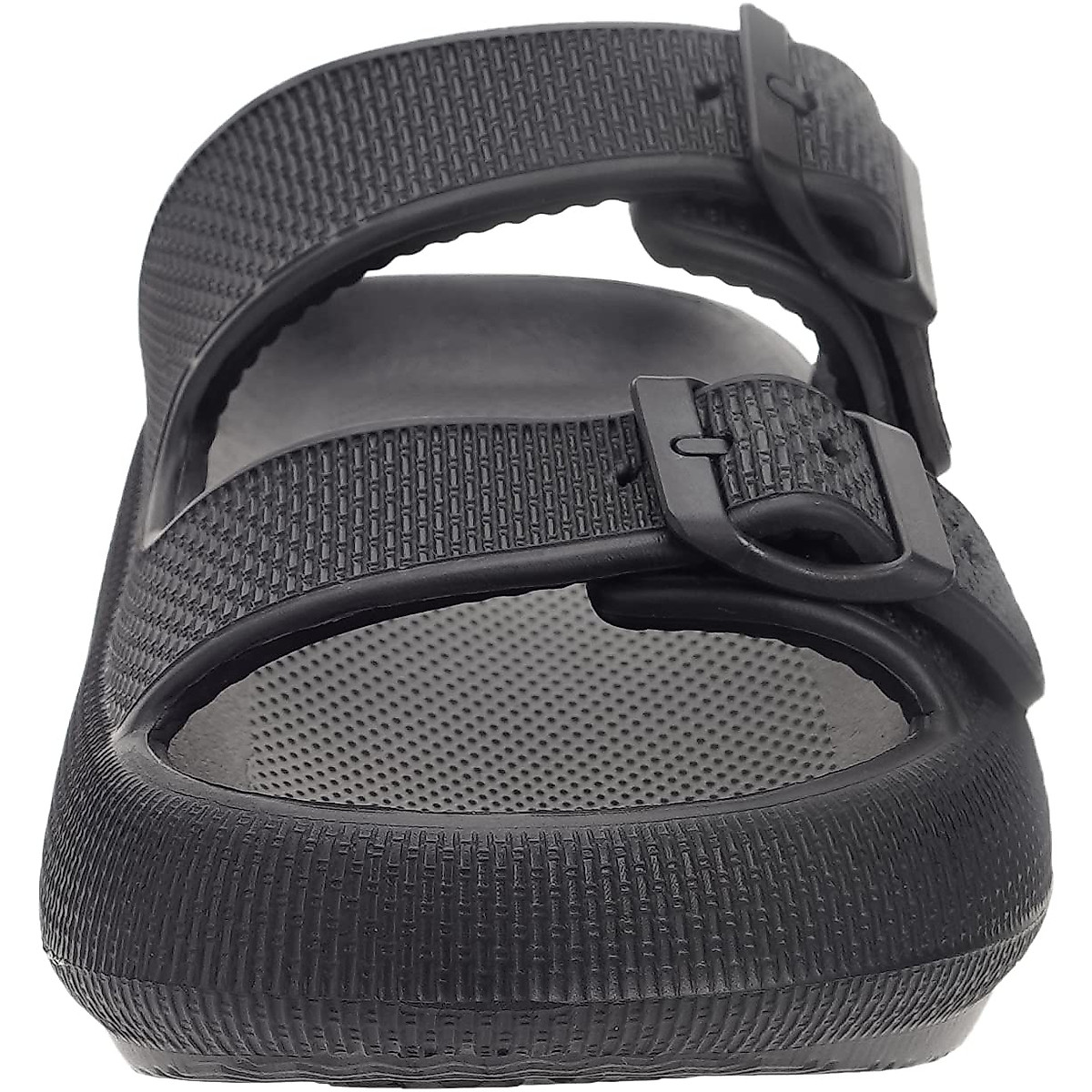 BRONAX Cloud Slides for Women Shower Pillow Slippers Cushion Bathroom Pool Extra Thick Sole Adjustable Double Buckle Foam Beach Sandals Ladies Soft Size Black