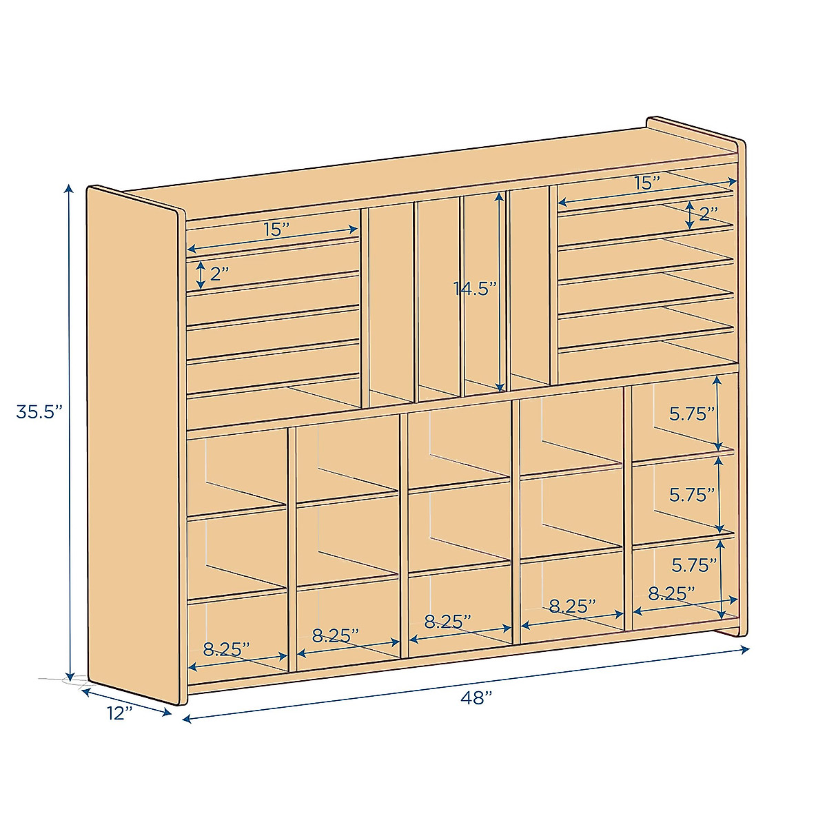 Children’s Factory Value Line Kids Classroom Organizer, Multi-Section Classroom Organization for Kids and Toddlers