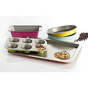 Gibson Home ColorSplash Lyneham 5 Piece Carbon Steel Bakeware Set, Gray