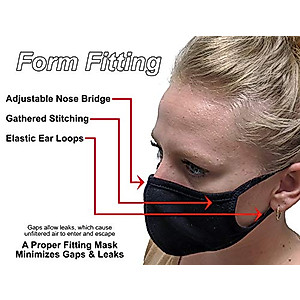 Universal Cloth Face Masks – Reusable Dust & Allergy Masks – 100% Cotton, 2 Layer, Washable, for Teens & Adults – Protects from Dust, Pollen, Pet Dander & More (Black, Medium- Pack of 4)