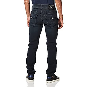 True Religion Men's Geno Big T Low Rise Slim Fit Jean with Back Flap Pockets, Last Call, 36W X 34L