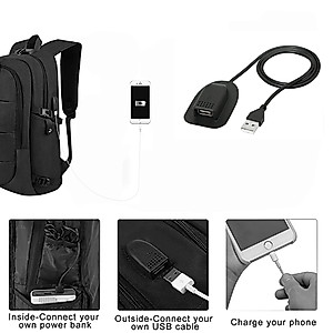 SinLoon USB 2.0 Charging Cable USB 2.0 Male to USB Female Panel Mount Charging & Data Sync Cable for Work Backpack USB Charging Port(0.6M)