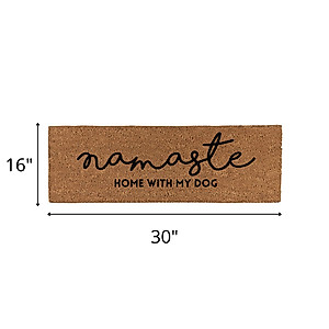 Santa Barbara Design Studio Coir Fiber Door Mat, 30 x 10-Inch, Namaste Home with My Dog
