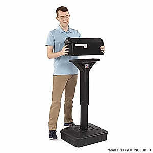 American Home Dig-Free Universal Mailbox Post for Standard Mailboxes - No Digging Needed Mailbox Post - Black