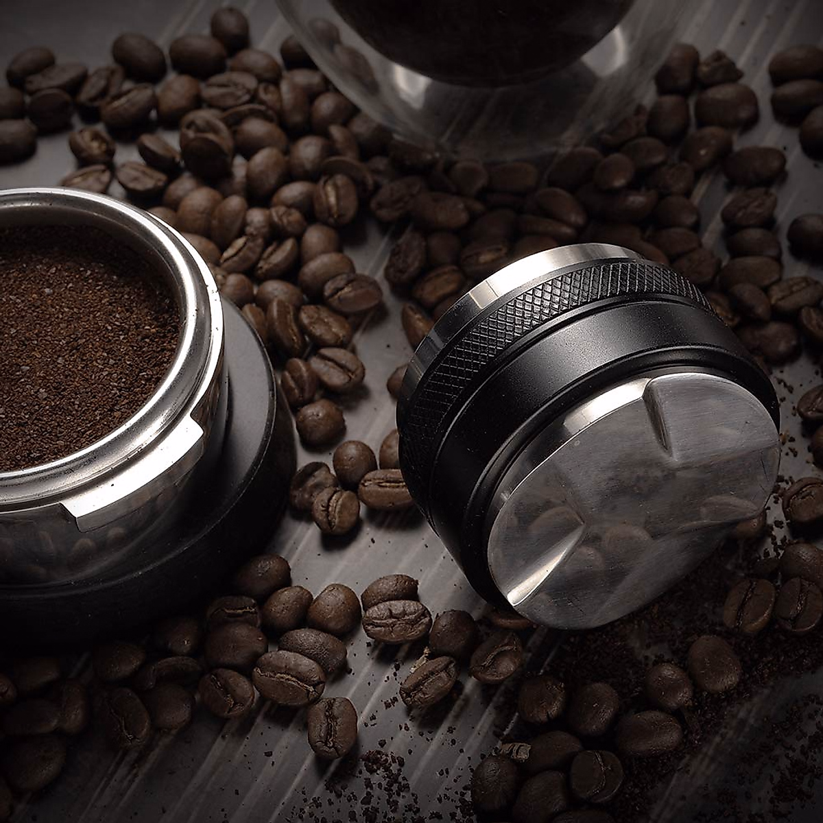 51mm Espresso Tamper & Distributor, MATOW Dual Head Coffee Leveler Fits 51mm Delonghi Portafilter, Adjustable Depth-Professional Espresso Hand Tampers