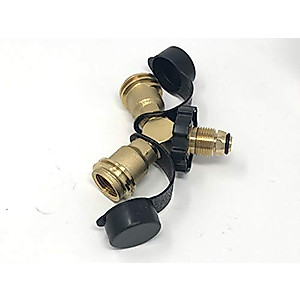 Propane Splitter Tee Adapter for QCC1 or POL Connector BBQ Grill Gas Fitting Tool Accessory for Propane Appliances, Patio Heaters, Camping Stoves, Lanterns, BBQ Grill, Camper, Two Burners, Stoves etc
