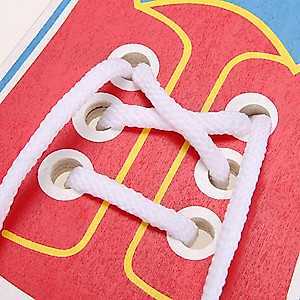 MileHouse Wooden Learn to Tie Your Own Shoes Kits for Kids | Threading Lacing Shoes Training Board Kids Toddler Early Learning Toy