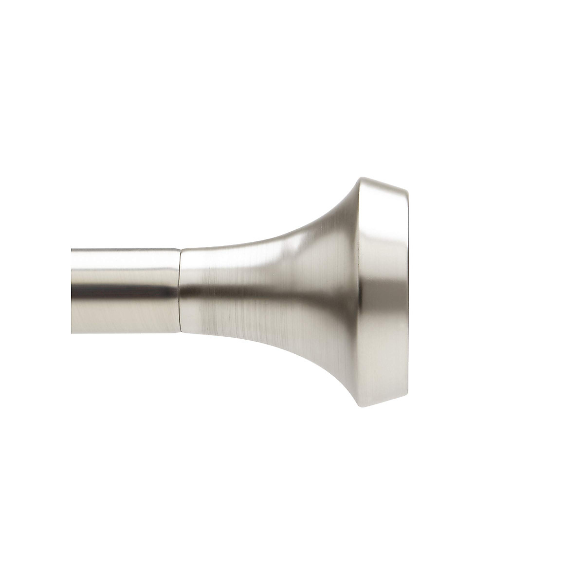 Umbra Ella 1-Inch Curtain Rod for Window – Nickel Drapery Metal Rod With Trumpet Finials - Perfect for Bedroom, Living Room - Extends From 36-72 Inches - Adds Modern Look