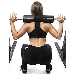 Advanced Squat Pad - Barbell Pad for Squats, Lunges & Hip Thrusts - Neck & Shoulder Protective Pad Support (Black)
