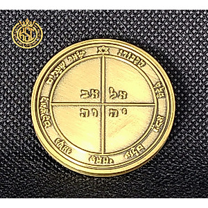 Fifth Pentacle of Mercury + 72 names of God + 1FitAll King Solomon Coin bezel kabbalah seal talisman Necklace