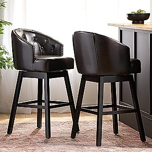 Christopher Knight Home Ogden KD Swivel Barstool (2 piece set) - Brown