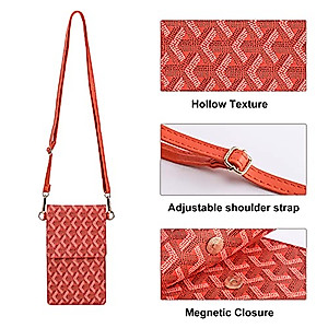 seOSTO Cell Phone Purse, Lightweight Small Wallet Purses and Handbags with 2 Shoulder Strap for Women (orange)