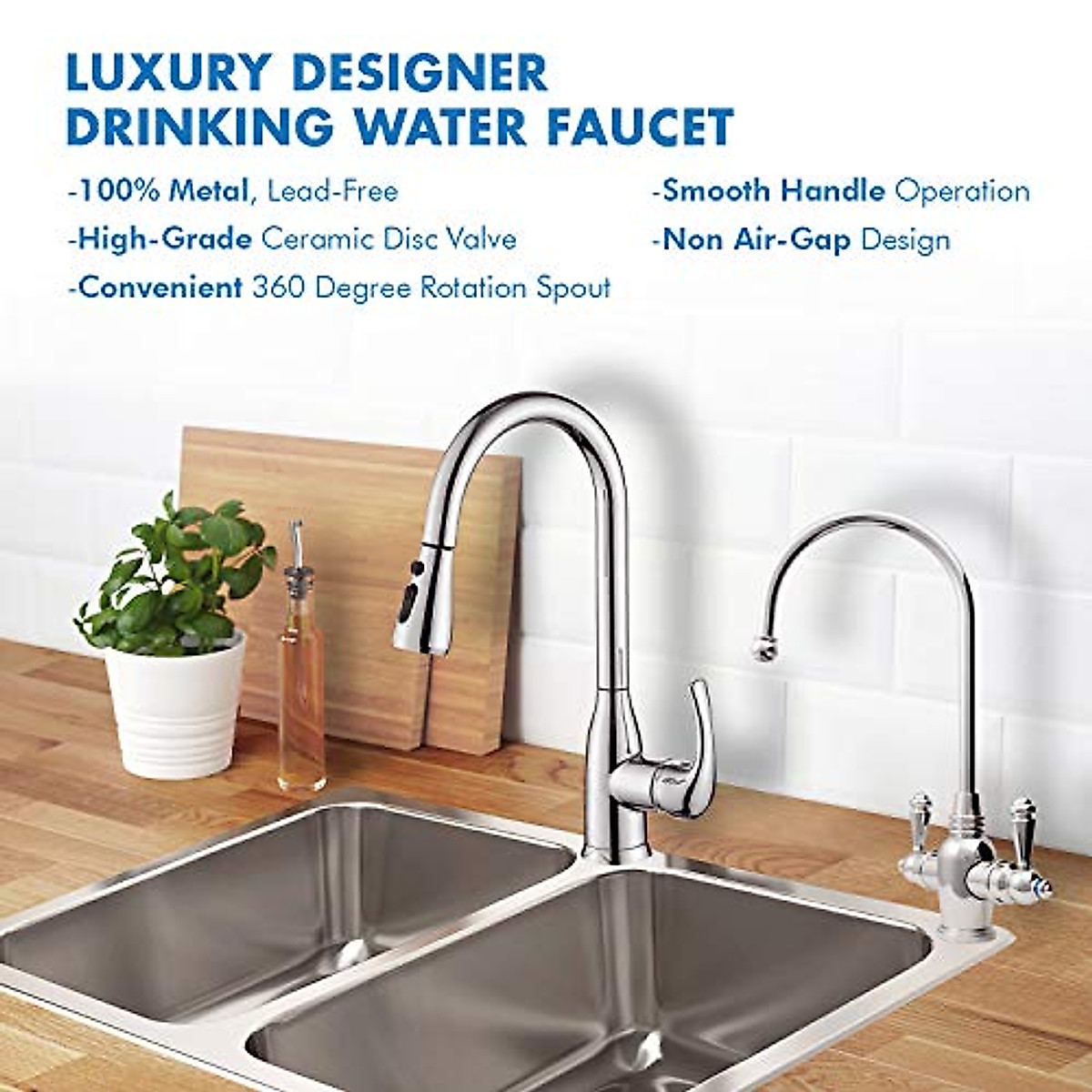 APEC Instant Hot and Cold Reverse Osmosis Drinking Water Dispenser Faucet Chrome (Arlington Faucet-HC-ARL-cm)